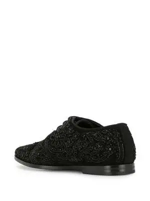 Dolce & Gabbana Embroidered Suede Derby Shoes