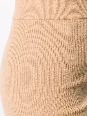Cashmere In Love Alexa Ribbed-knit Biker Shorts - Neutrals