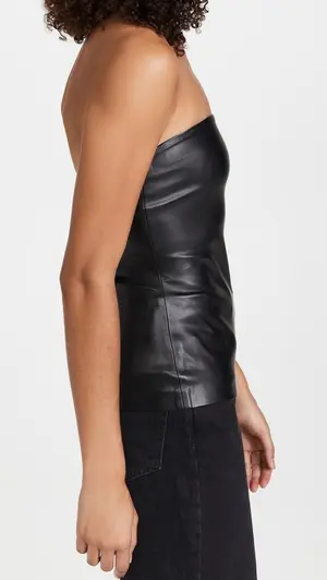 Susana Monaco Faux Leather Tube Top