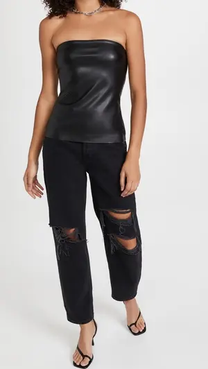 Susana Monaco Faux Leather Tube Top
