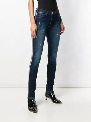 Philipp Plein Crystal Trim Skinny Jeans