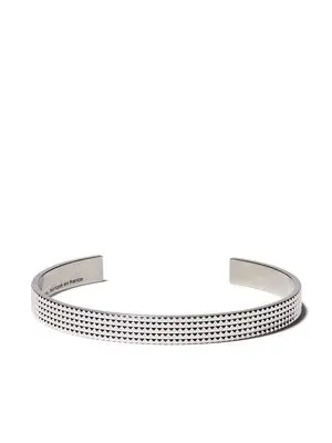Le Gramme 23 Grammes Guilloche Pyramid Bracelet - Silver