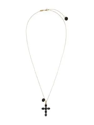 Dolce & Gabbana 18k Yellow Sicily Sapphire Cross Pendant Necklace - Gold