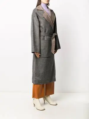 Nanushka Reversible Checked Coat