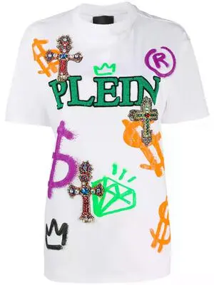 Philipp Plein Embroidered Baroque T-shirt - White