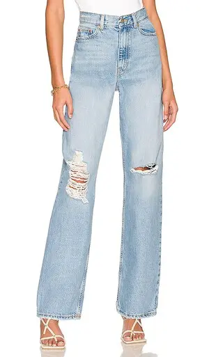 DR. DENIM Echo Wide Leg Jeans - Empress Light Blue Ripped