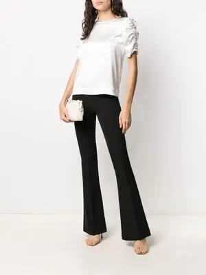 BLANCA VITA Fitted Flare Trousers - Black