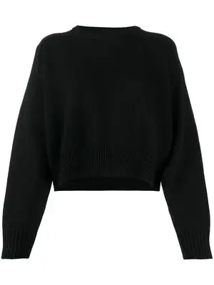 Loulou De Saison Cropped Knit Jumper - Black