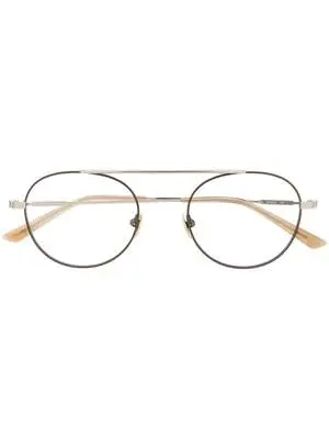 Calvin Klein Pilot Frame Eyeglasses - Metallic