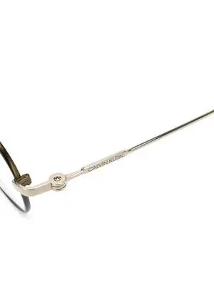 Calvin Klein Pilot Frame Eyeglasses - Metallic