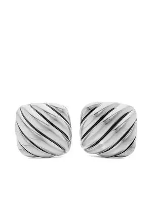 David Yurman Sterling Sculpted Cable Cushion Cufflinks - Silver