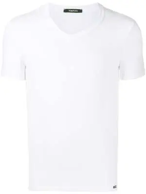 TOM FORD V-neck Cotton T-shirt - White