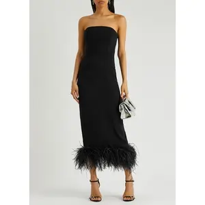 16Arlington Minelli Feather-trimmed Midi Dress
