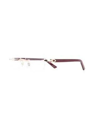 Cartier Rimless Rectangular Optical Glasses - Red