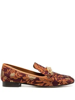 Tory Burch Floral-jacquard Loafers
