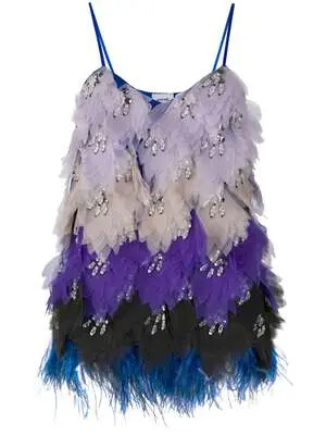 Emilio Pucci Feather-detail Strappy Top - Blue