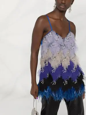 Emilio Pucci Feather-detail Strappy Top