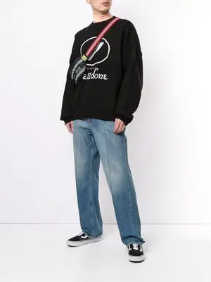We11Done Logo Intarsia Jumper - Black
