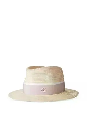 MAISON MICHEL André Straw Fedora Hat - Neutrals