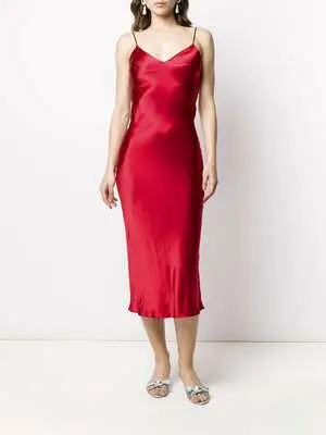 GILDA & PEARL Sophia Silk Slip Dress - Red