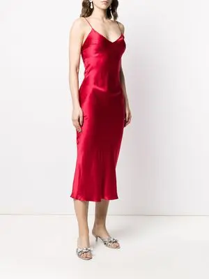 GILDA & PEARL Sophia Silk Slip Dress - Red