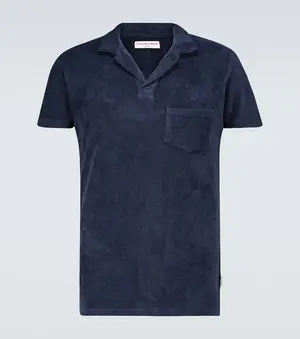 Orlebar Brown Terry Toweling Cotton Polo Shirt - Blue