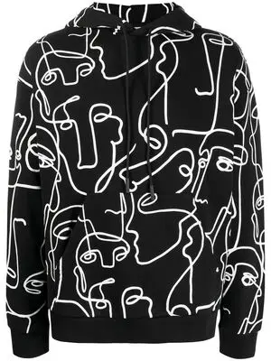 COUNTY OF MILAN All-over Faces Print Hoodie