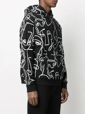 COUNTY OF MILAN All-over Faces Print Hoodie