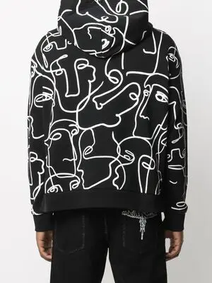 COUNTY OF MILAN All-over Faces Print Hoodie