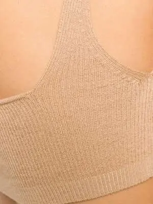 Cashmere In Love Ribbed-knit Cropped Top - Neutrals