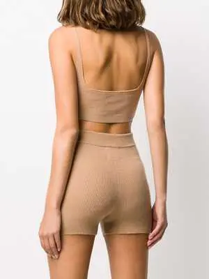 Cashmere In Love Ribbed-knit Cropped Top - Neutrals