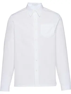 Prada Triangle-logo Cotton Shirt - White