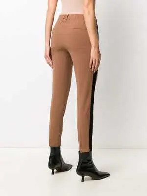 BLANCA VITA Side-stripe Slim Trousers - Brown