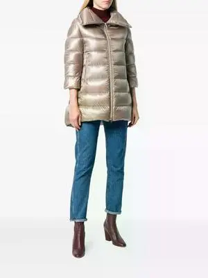 Herno Padded Zip-up Coat - Neutrals