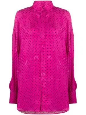 Balenciaga Polka Dot Scarf-detail Shirt