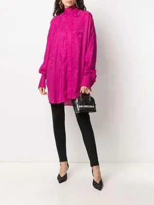 Balenciaga Polka Dot Scarf-detail Shirt