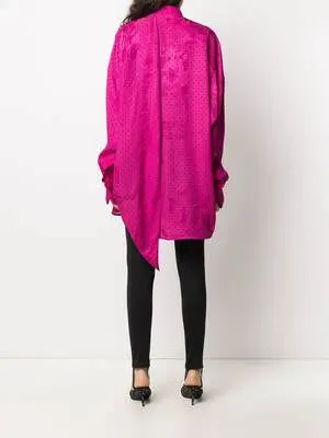 Balenciaga Polka Dot Scarf-detail Shirt