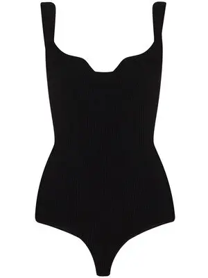 Khaite The Yves Ribbed-knit Bodysuit