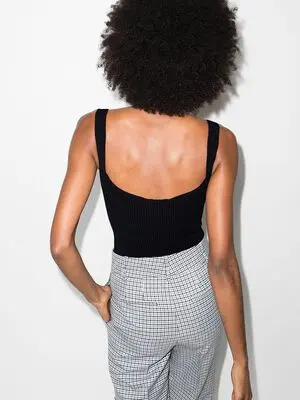 Khaite The Yves Ribbed-knit Bodysuit
