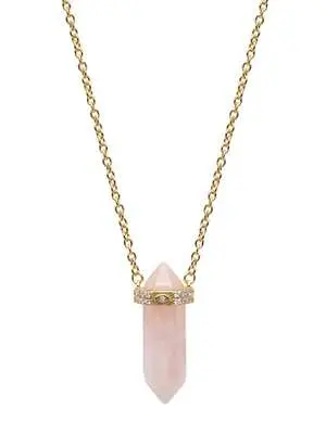 NIALAYA JEWELRY Amethyst Pendant Chain Necklace - Pink