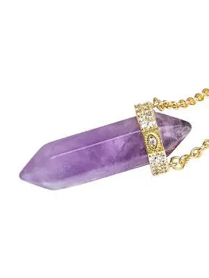 NIALAYA JEWELRY Amethyst Pendant Necklace - Purple