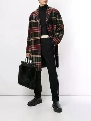 PORTS V Checkered Single-breasted Coat