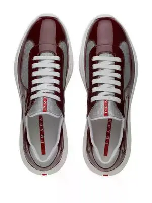 Prada America's Cup Panelled Sneakers - Red