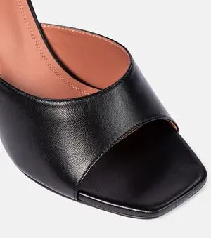 Amina Muaddi Lupita Leather Mules - Black