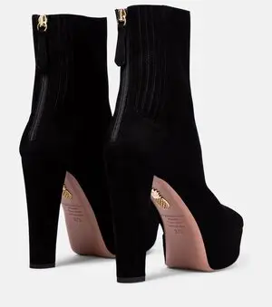 AQUAZZURA Saint Honore 120 Suede Platform Ankle Boots