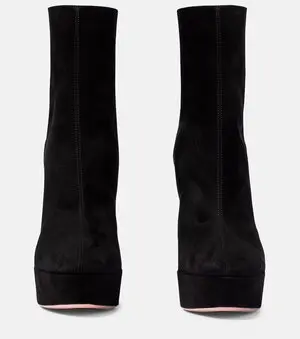 AQUAZZURA Saint Honore 120 Suede Platform Ankle Boots