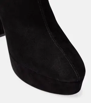 AQUAZZURA Saint Honore 120 Suede Platform Ankle Boots