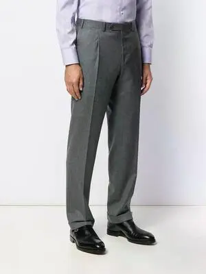 Canali Straight Leg Wool Trousers - Grey