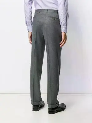 Canali Straight Leg Wool Trousers - Grey