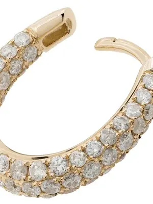 Jacquie Aiche 14kt Yellow Inside Out Diamond Hoop Earring
